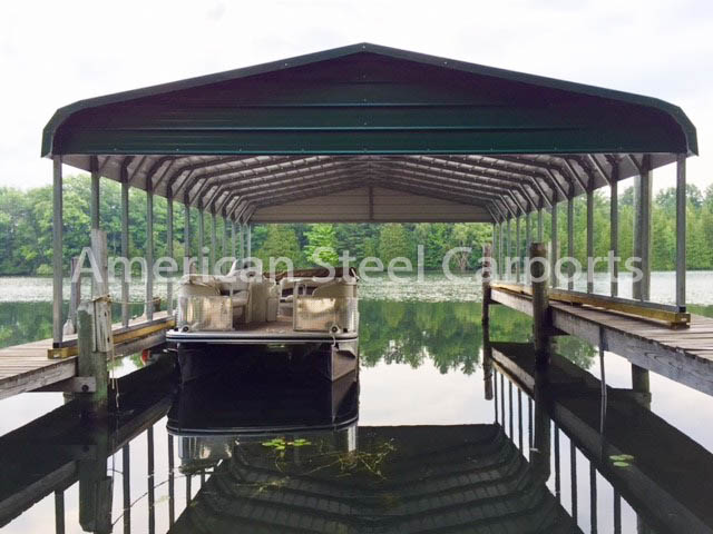 Boat Dock Carport Installation - American Steel Carports, Inc.
