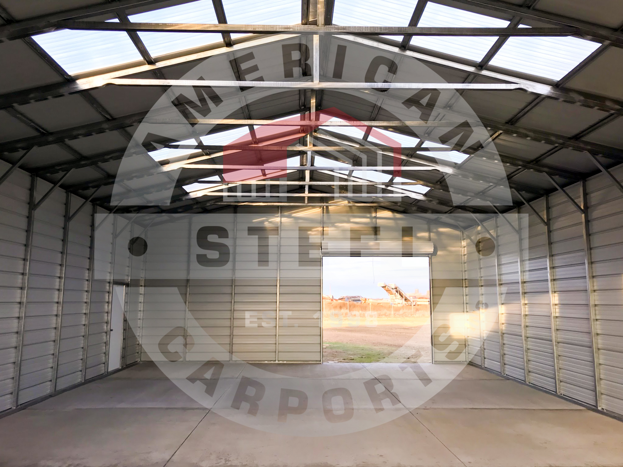 Metal Garage with Skylights - American Steel Carports, Inc.