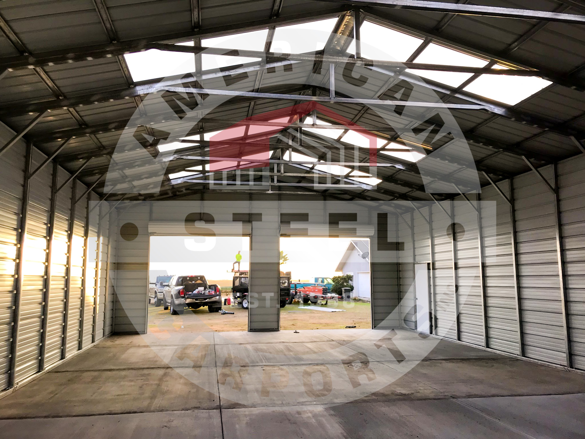 Metal Garage with Skylights - American Steel Carports, Inc.